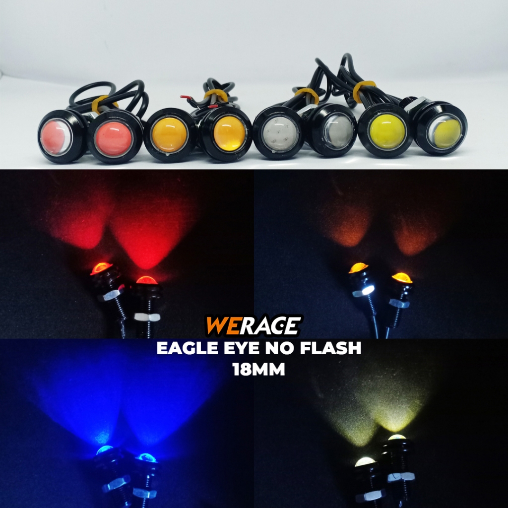 Jual WERACE Lampu Led Sorot Eagle Eye Mini 18mm Mata Elang No Flash Tidak Kedip Waterproof ...