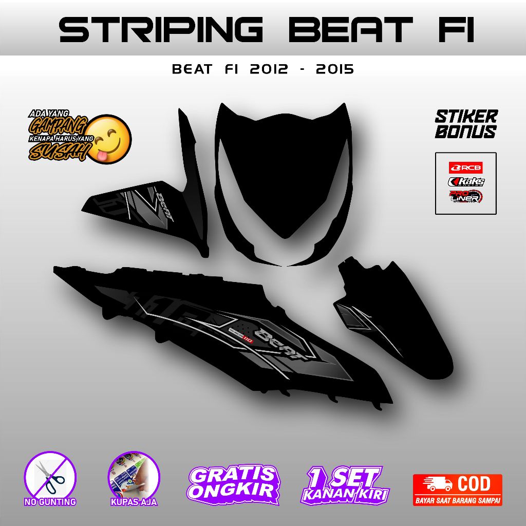 Jual STRIPING VARIASI STICKER BEAT FI STAR MOTOR MATIC KODE BFI 071 ...