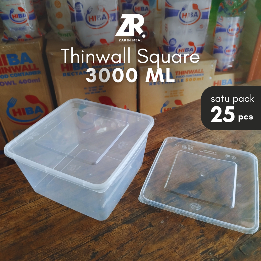 Jual Thinwall 3000ml Box Tempat Makan Plastik Kotak Besar Penyimpanan ...