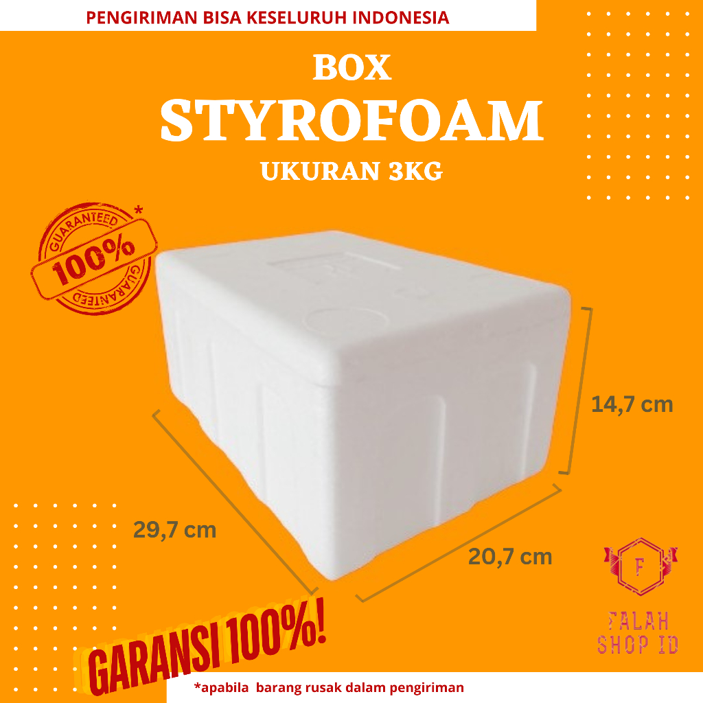 Jual STYROFOAM BOX 3 KG Ukuran 29,7 X 20,7 X 14,7 CM / COOLER BOX / BOX IKAN / STY BOX / Box Es ...