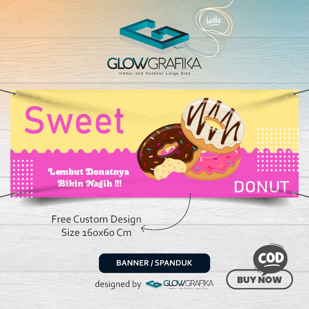 Jual Cetak Spanduk Banner Sweet Donat Model A | Shopee Indonesia