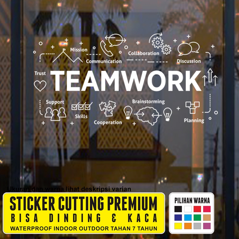 Jual Stiker Dinding Kaca Motivasi Kerja Kantor Teamwork Team Work ...