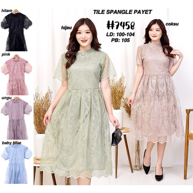 Jual DRESS BRUKAT / DRESS TILE (7458) | Shopee Indonesia