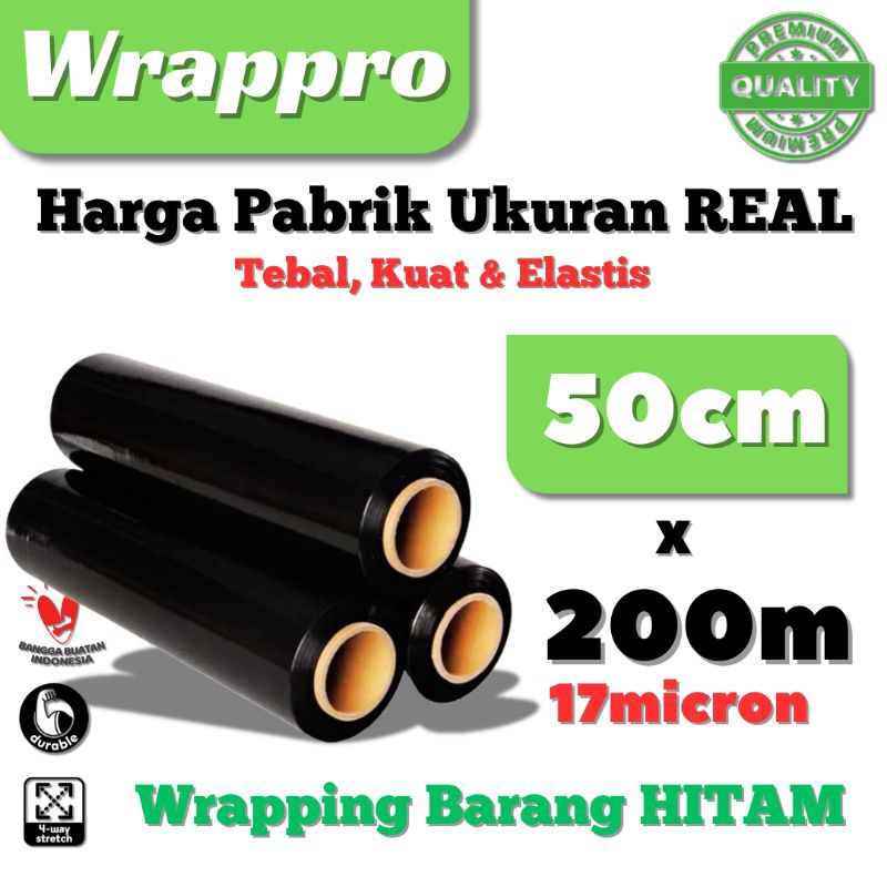 Jual Plastik Wrapping Barang HITAM 50x200 Stretch Film Roll | Shopee ...