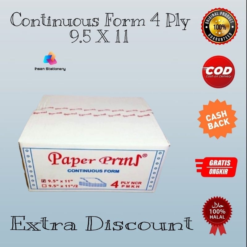 Jual Continuous Form 4 Ply 9,5 x 11 Full Paper Pryns | Shopee Indonesia