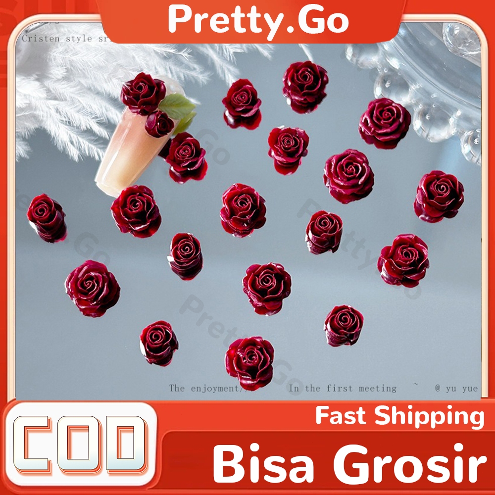 Jual 30Pcs Accessories Kuku Bunga Camellia Merah Glow in The Dark dan ...