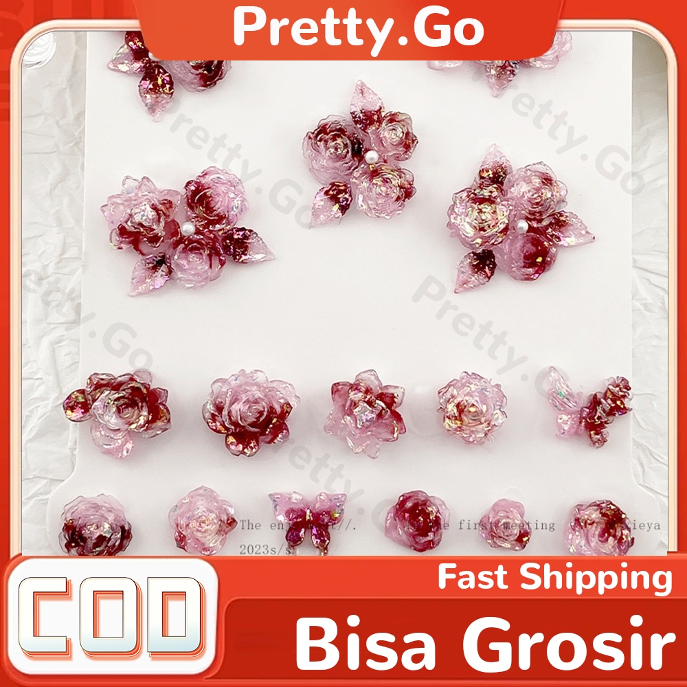 Jual 30Pcs Resin Bunga Mawar Glow In The Dark 3D DIY Hiasan Kuku ...