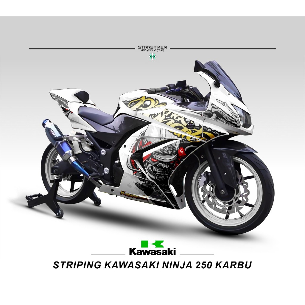 Jual decals semifull ninja 250 karbu / Motif 1 /Sticker/variasi motor ...