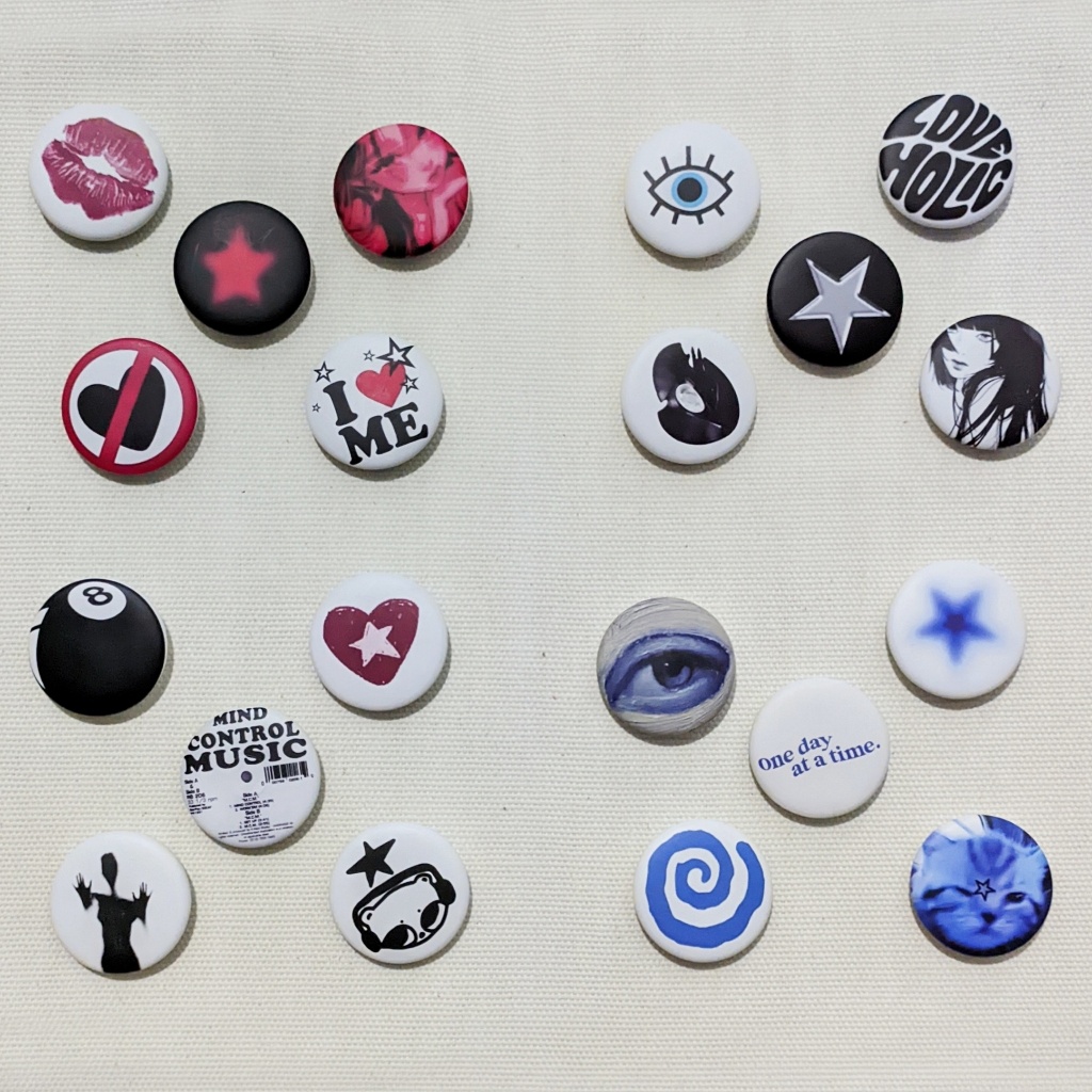 Jual PIN BUTTON AESTHETIC | 32mm doff bros retro y2k one pair set ...