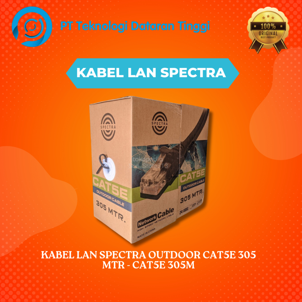Jual Kabel Lan FTP Cat5E Spectra Outdoor 305meter (Black) | Shopee ...