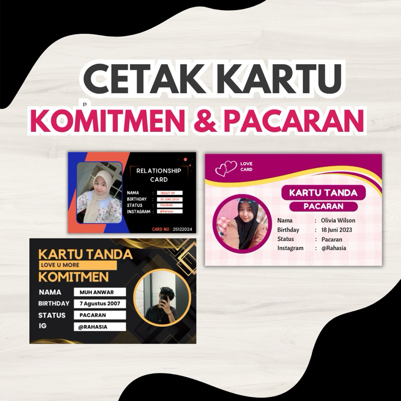 Jual CETAK KARTU PACARAN KOMITMEN PVC LOVE CARD | Shopee Indonesia