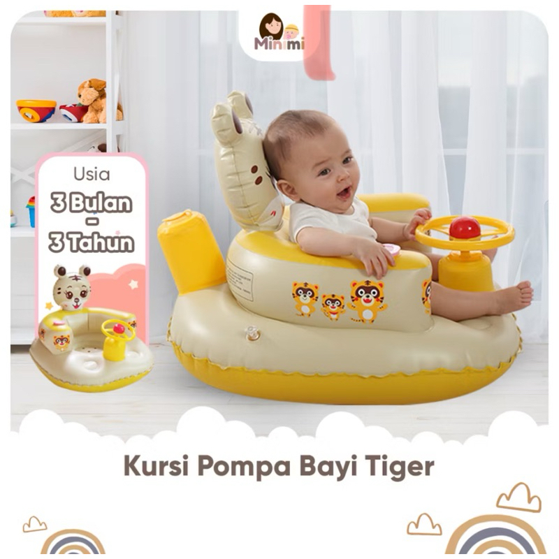 Jual MINIMI Sofa Tiup Kursi Pompa Bayi Model Tiger Ada Musik | Shopee ...