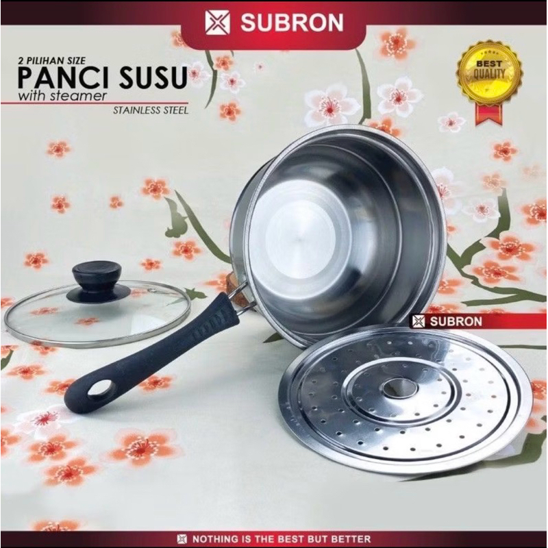 Jual Panci Susu Dengan Steamer Merek SUBRON Aman untuk MPASI 20cm Panci Rebus Milk Pot Kukusan ...