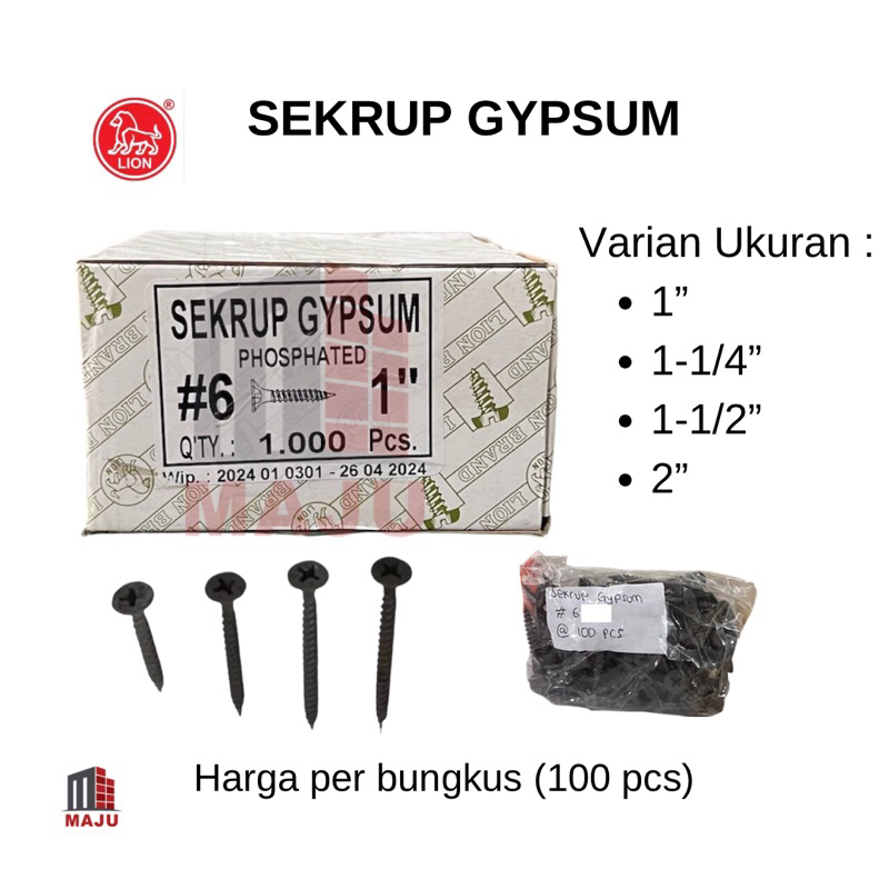 Jual [100pcs] Sekrup Skrup Gipsum Gypsum / Sekrup Plafon PVC / Drywall ...