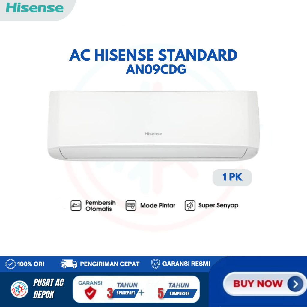Jual AC HISENSE 1 PK Standard AN09CDG | Shopee Indonesia