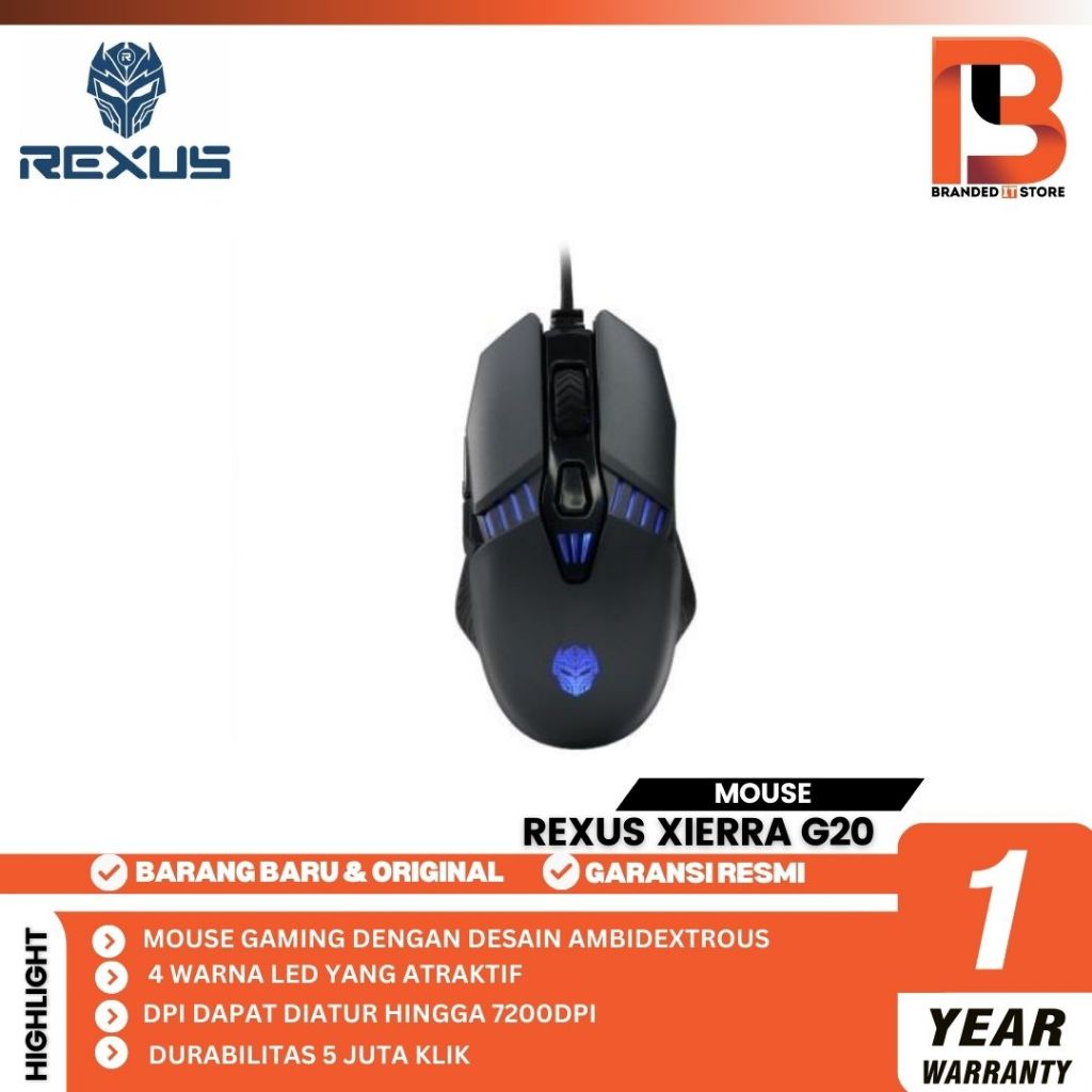 Jual REXUS XIERRA G20 Gaming Mouse | Shopee Indonesia
