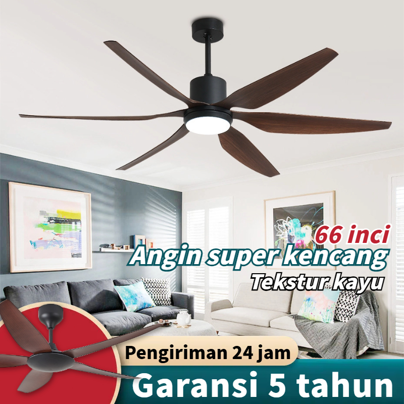 Jual Lampu kipas angin gantung plafon 66 inci remote 3warna kipas angin ...