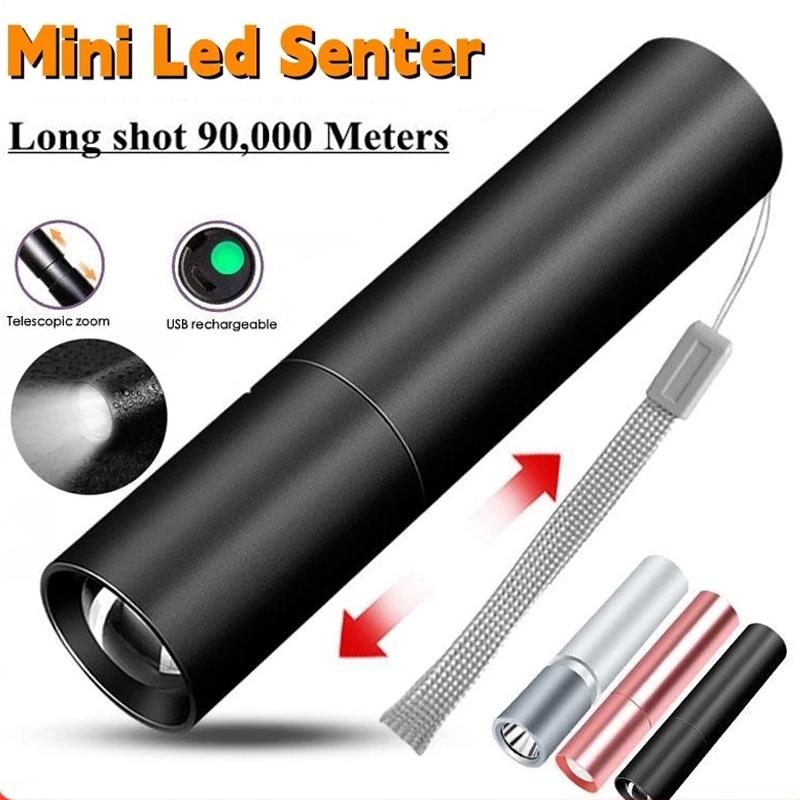 Jual Lampu Senter Led Mini Portable Super Terang Jarak Jauh Usb Rechargeable Untuk Outdoor COD ...