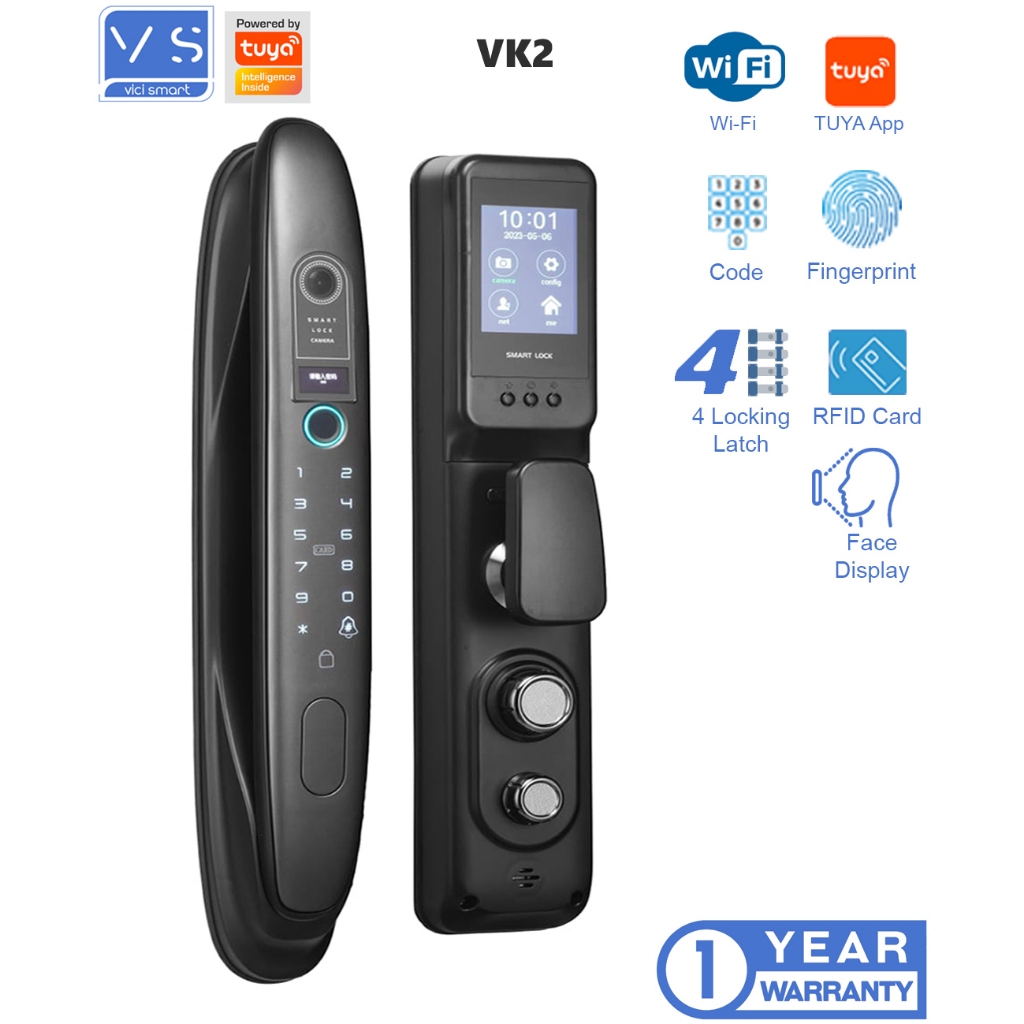 Jual Vici Smart Door Lock WiFi Face ID, Finger, Pin, Card & Android iOS ...
