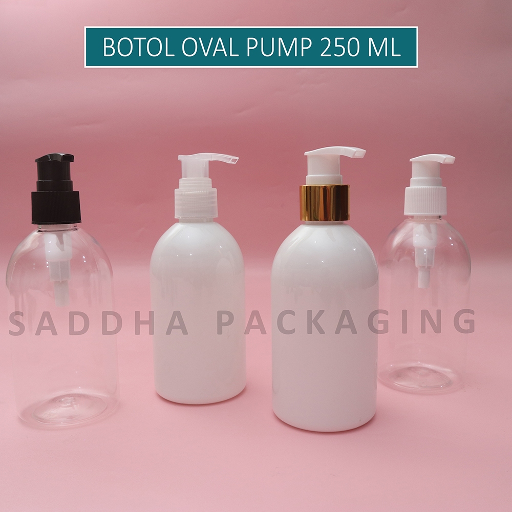 Jual Botol Oval 250 ml Pump Lotion / Botol Shampoo Refill / Botol Lotion Isi Ulang 250ml / Botol ...