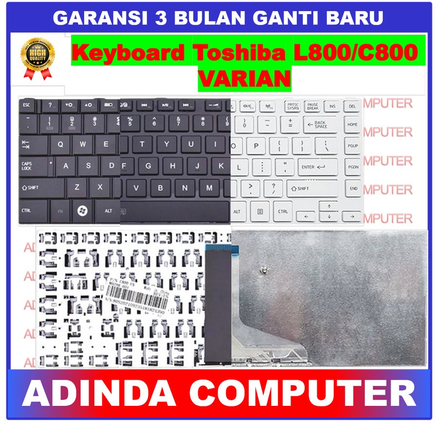 Jual Keyboard Toshiba L800 C800 C805 C830 C840 M800 M840 L840 Original ...