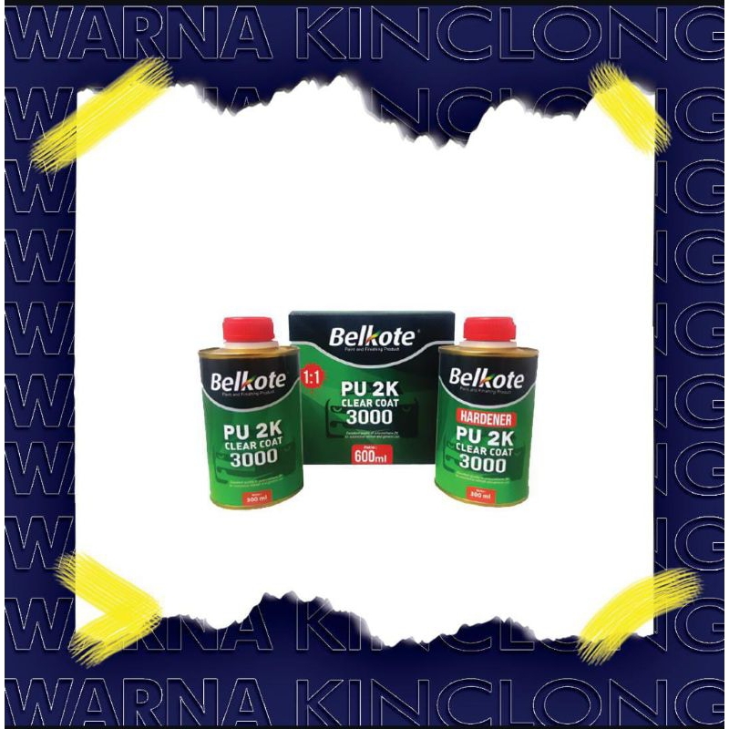 Jual BELKOTE PU 2K Clear Coat 3000 is a 2 – component Polyurethane – based lacquer | Shopee ...