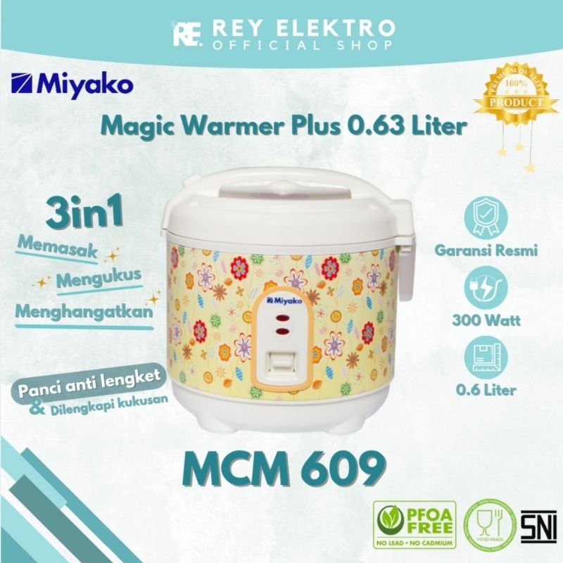 Jual Rice Cooker MIYAKO MCM-609 Magicom 0,6 Liter 3 in 1/ Penanak nasi ...