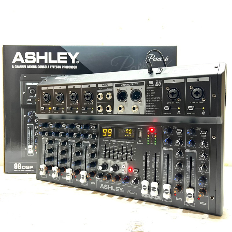 Jual Mixer Ashley Point 6 Original 6 Channel Bluetooth - PC Soundcard | Shopee Indonesia