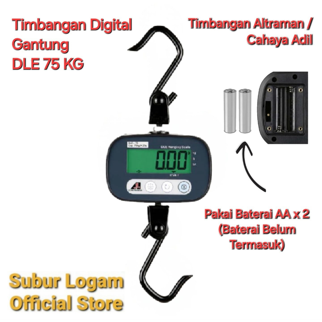Jual DLE 75 Kg Timbangan Gantung Digital Electronic Hanging Scale 75kg ...