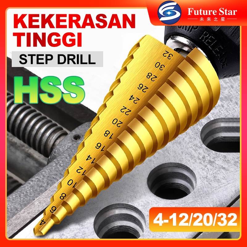 Jual Mata Bor Pagoda Spiral 3pcs Metric Step Cone Drill Bit Set 4-12mm ...