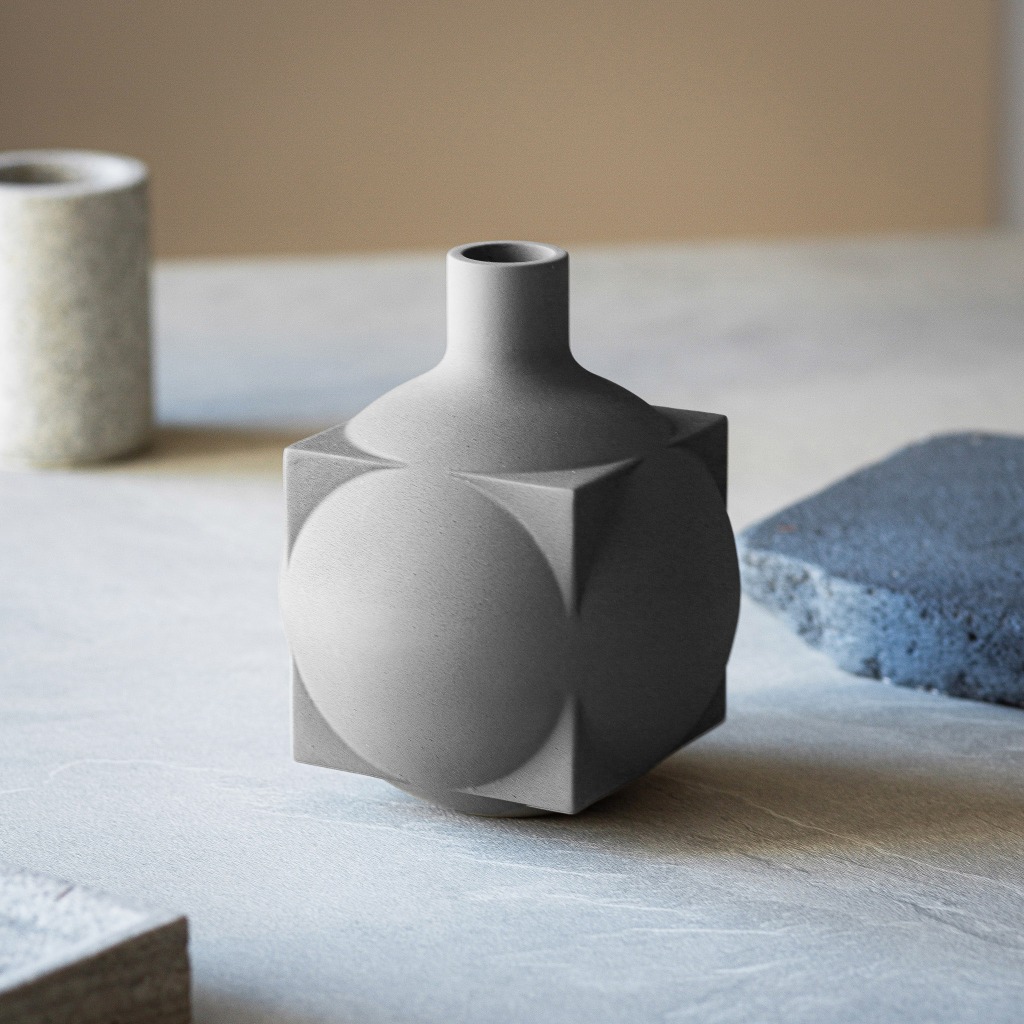 Jual Boolean Vase - Vas Grey Dekorasi Aesthetic Retro Mid Century ...