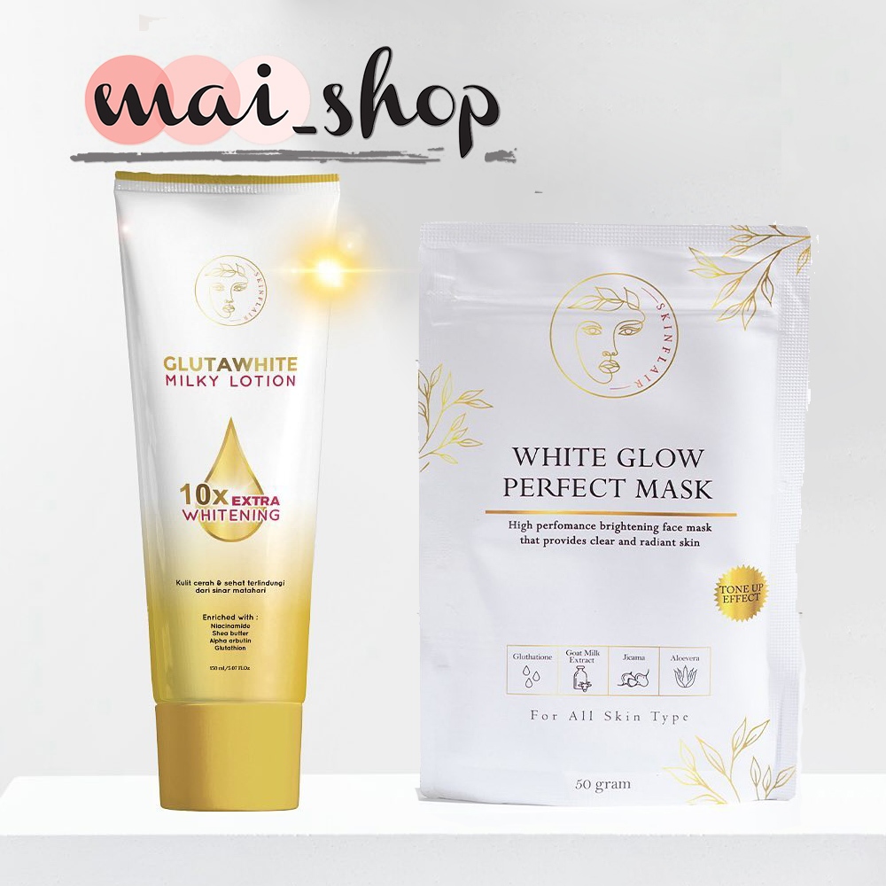 Jual WHITE GLOW PERFECT MASK by SKINFLAIR l Glutawhite Milky Lotion ...