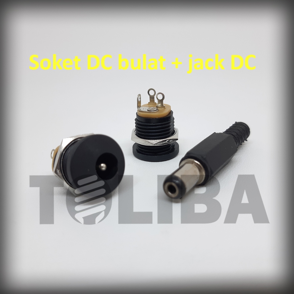 Jual jack dc male dan soket dc bulat drat / connector dc bulat in ...
