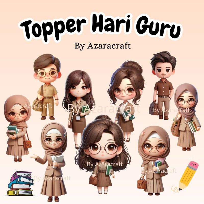 Jual (Ready siap Kirim )Topper Buket Hari Guru | Topper tinggi 13cm ...