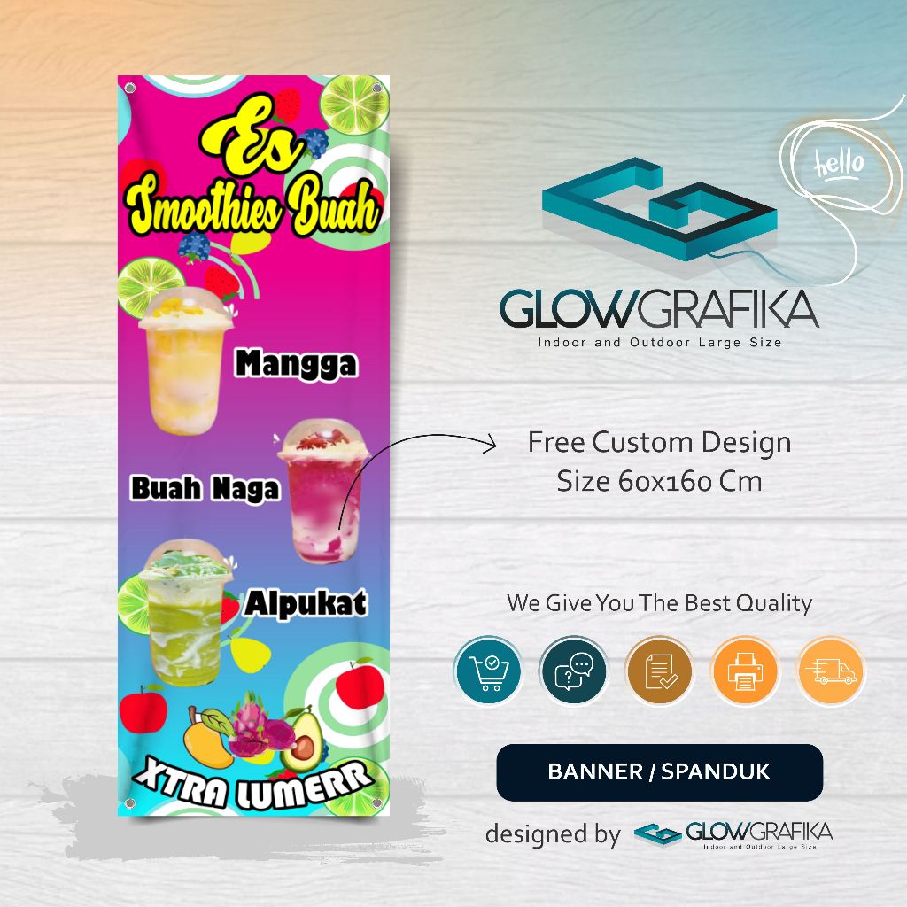 Jual Cetak Spanduk Banner Smoothies Model D | Shopee Indonesia