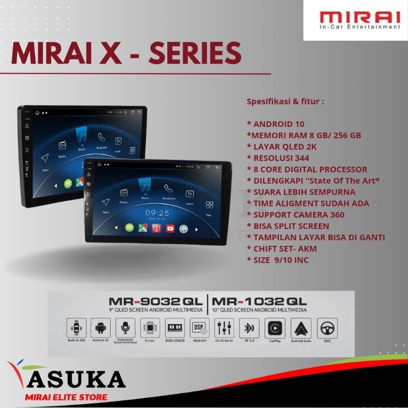 Jual Mirai MR 9032 1032 QL Headunit Android X-Series 8/256GB | Shopee Indonesia