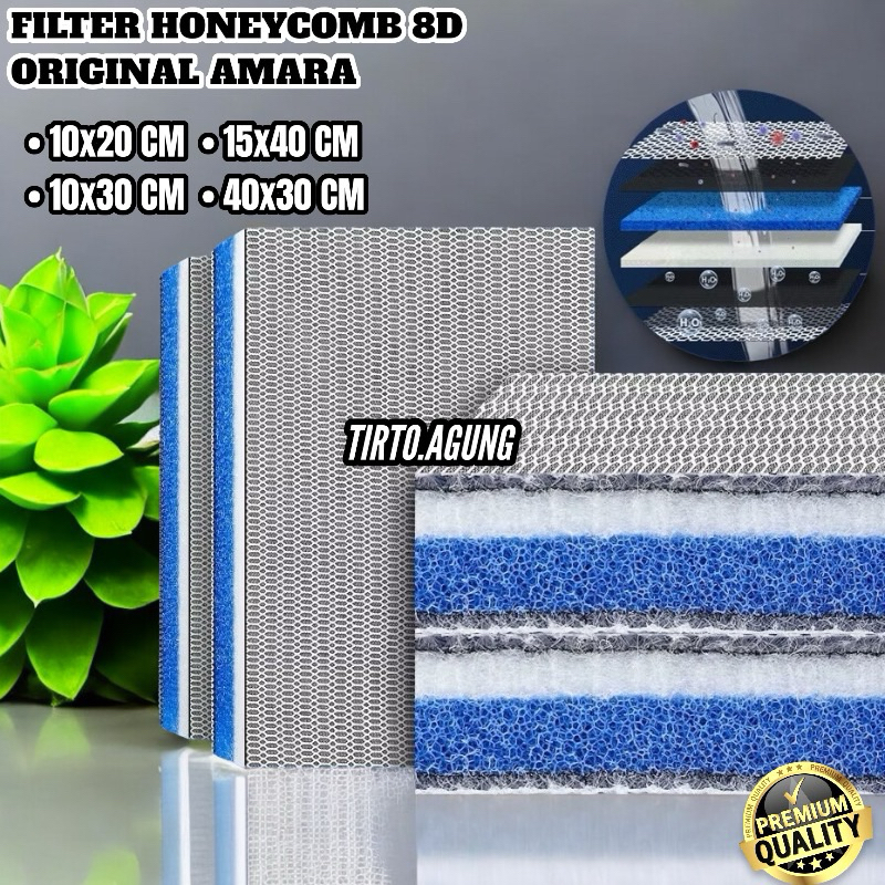 Jual Media Filter Busa kapas 8D AMARA ORIGINAL 40x30 Honeycomb Aquarium ...