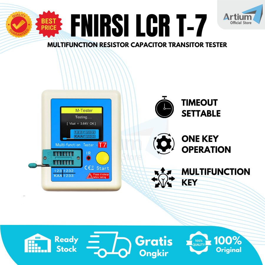 Jual FNIRSI LCR-T7 Multifunction Resistor Capacitor Transistor Tester ...