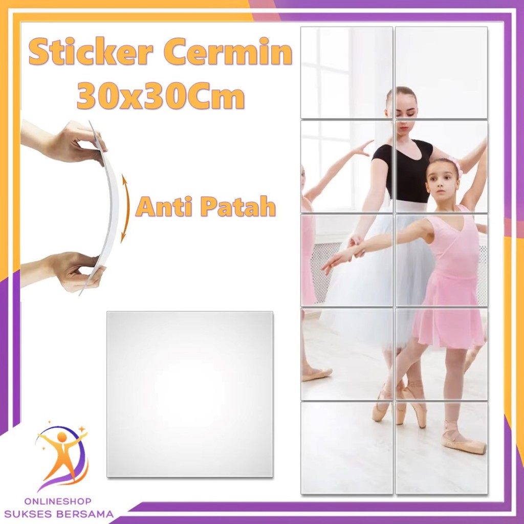 Jual OSB Stiker Cermin Dinding Anti Pecah Tempel Persegi Rectangular ...