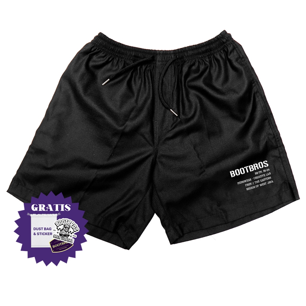 Jual Bootbros STENCIL - Celana Pendek Boardshort Distro Pria Hitam ...