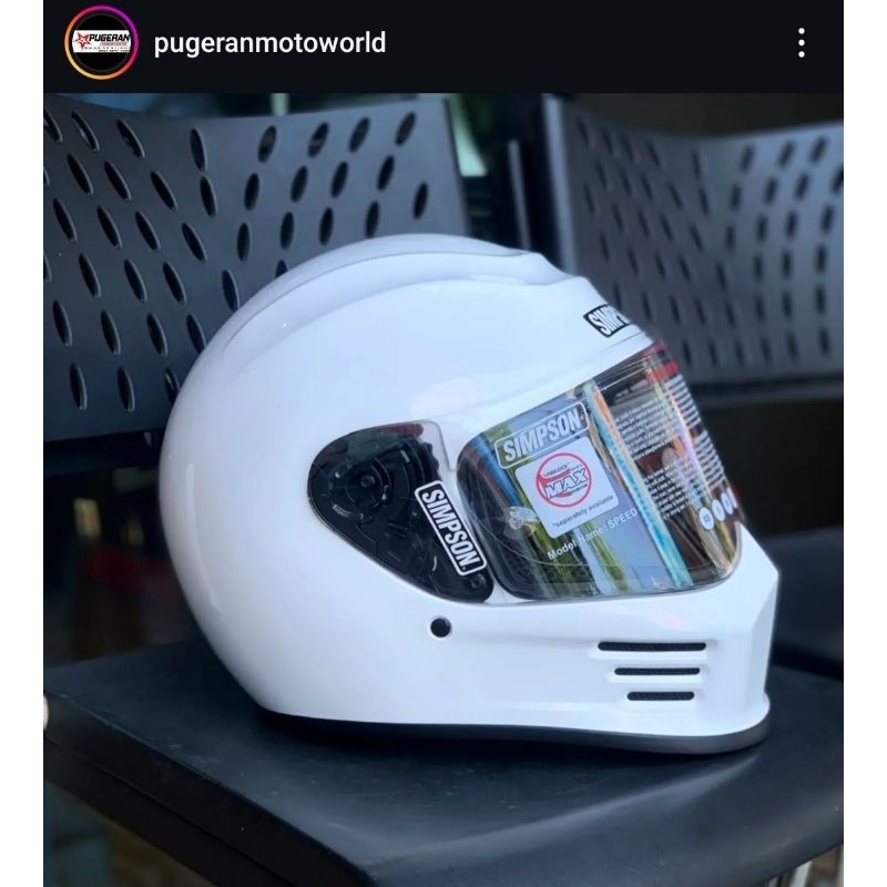 Jual HELM SIMPSON SPEED BANDIT WHITE FREE DARK VISOR | Shopee Indonesia