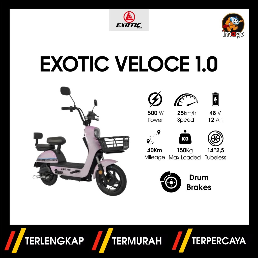 Jual SEPEDA LISTRIK EXOTIC VELOCE 1.0 | Shopee Indonesia
