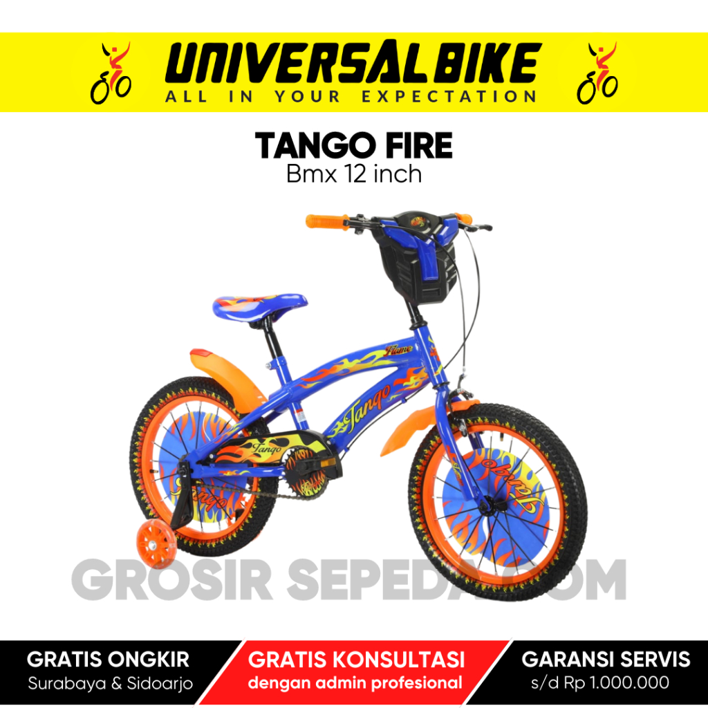 Jual Sepeda anak cowok BMX cocok untuk usia 2 - 7 tahun Tango Fire Uk ...