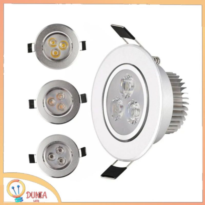 Jual Lampu Downlight 3Watt -LED Ceiling Light 3 Watt putih Dan warm white | Shopee Indonesia