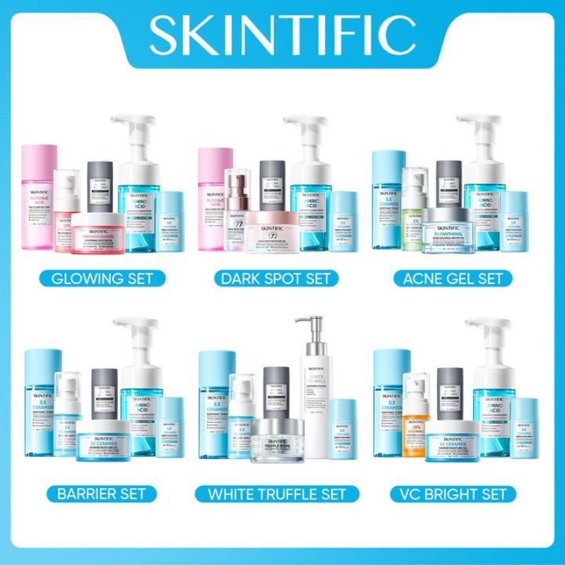 Jual promo set skintific 5in1 paket hemat glowing complete set kemasan ...