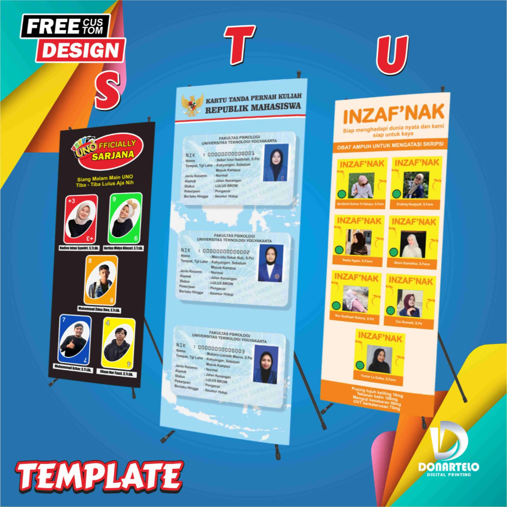 Jual FREE DESAIN Cetak X Banner 160cm X 60cm 1 hari jadi, BANNER WISUDA ...
