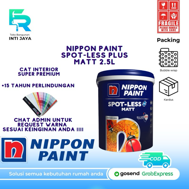 Jual Nippon Paint Spot Less Plus Matt Cat Tembok Interior Ultra Premium ...