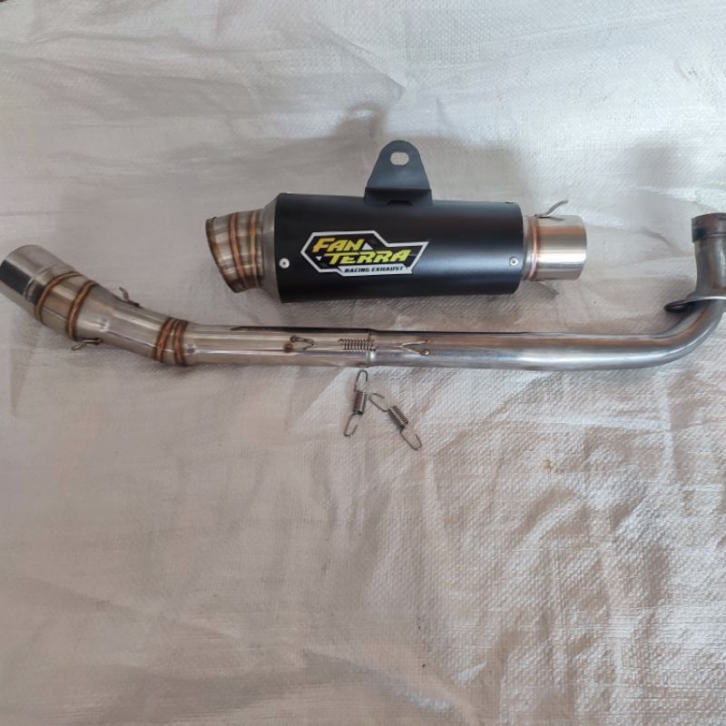 Jual knalpot racing fantera rcb cloting black leher netral pnp motor all bebek astra grand vega ...