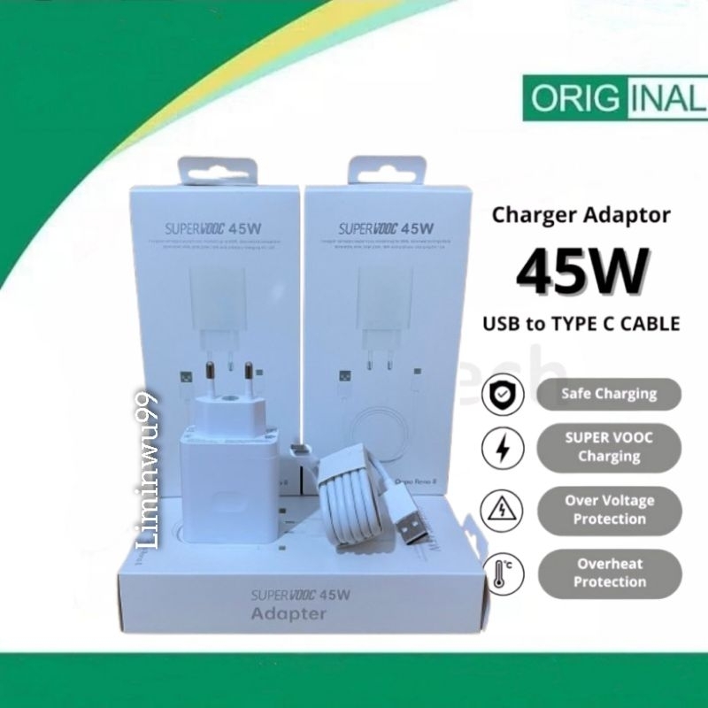 Jual Charger Casan Cas Oppo Reno 12F 4G A80 A3X A3 Pro 45W | Shopee ...