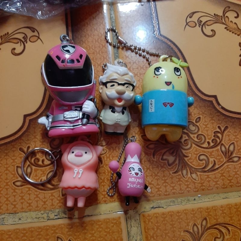Jual gantungan kunci power rangers tokuso sentai pink, maskot funashi ...